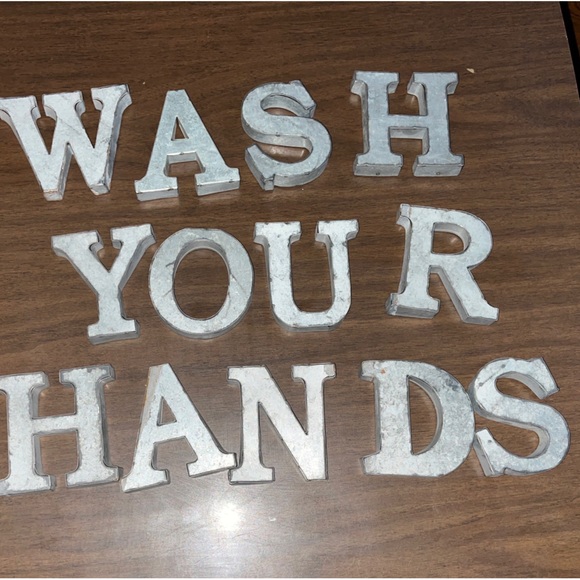 unbranded | Bath | Metal Vintage Inspired Letterswash Your Hands 3 ...